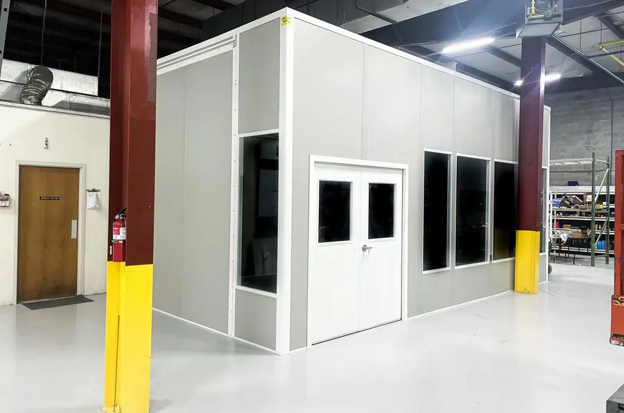 Modular office for equipment enclosure. | Panel Built