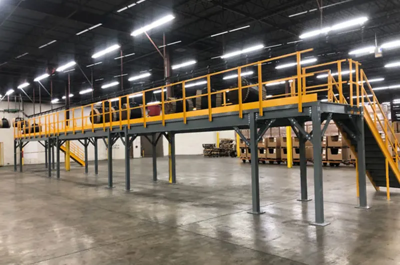 7'-6" x 80'-5" Mezzanine System With Bar Grate Decking | Panel Built