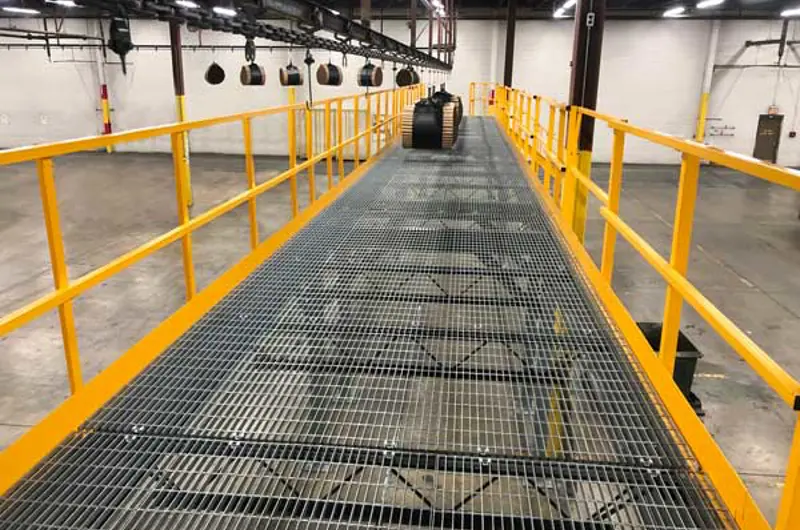 7'-6" x 80'-5" Mezzanine System With Bar Grate Decking | Panel Built